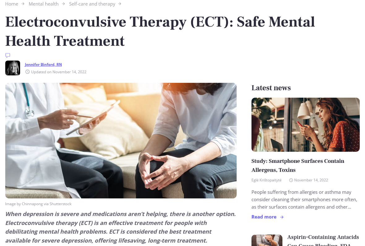 NEWS STORIES/TESTIMONIALS | ECT | SigmaStim